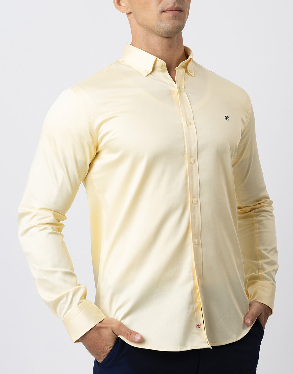 Ebony Casual Long Sleeve Slim Fit Pastel Color Shirts – Vantage