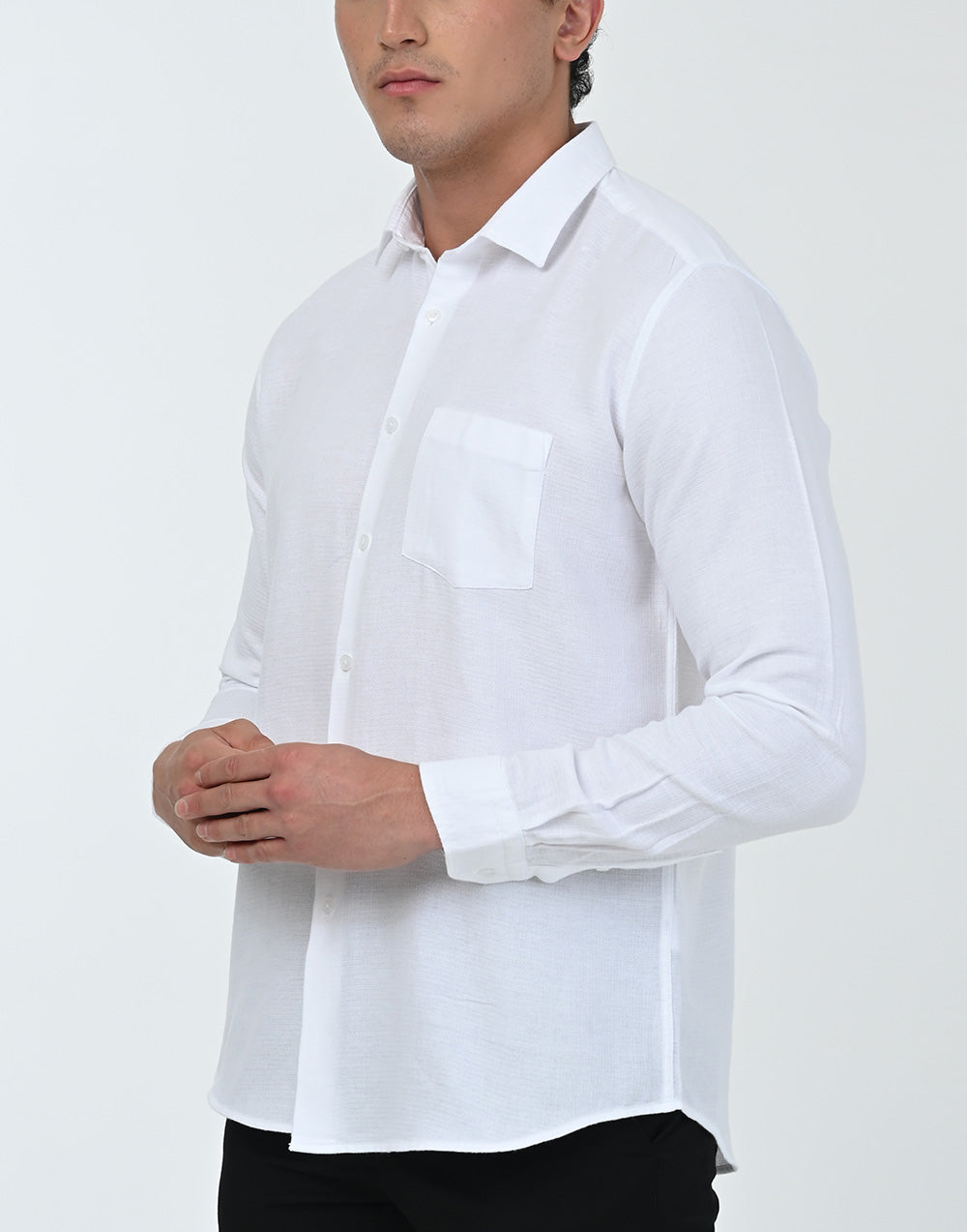 Vantage Sports SlimFit Long Sleeve 100% Cotton Dobby Mens Shirt