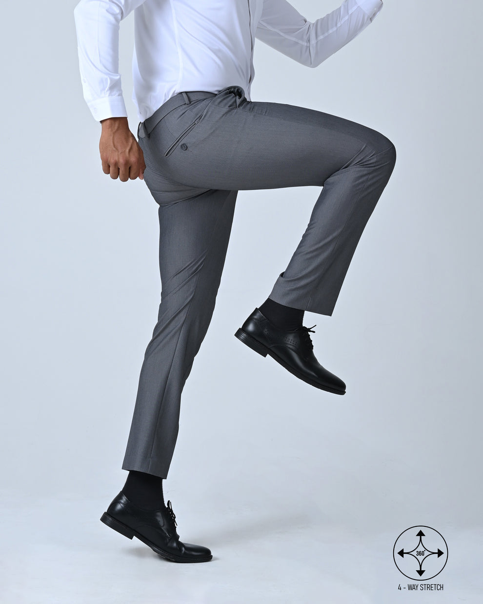 Vantage Blue 4 way Stretch Ash Formal Wear Trouser