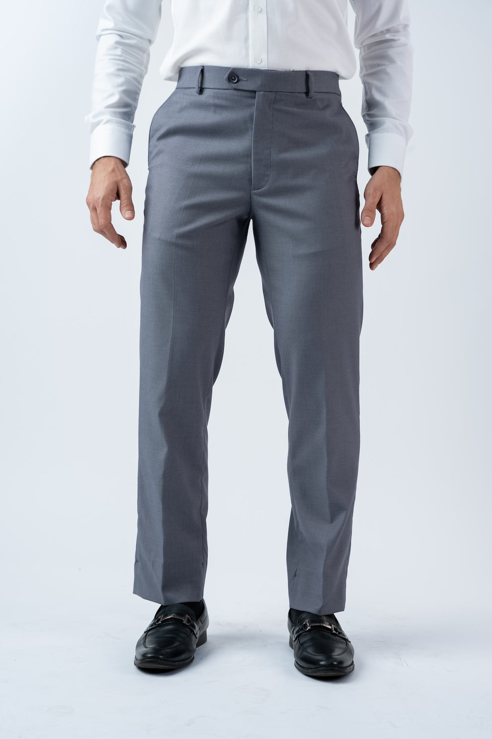 Vantage Blue Auto Flex Ash Ultra Slim Fit Formal Wear Trouser